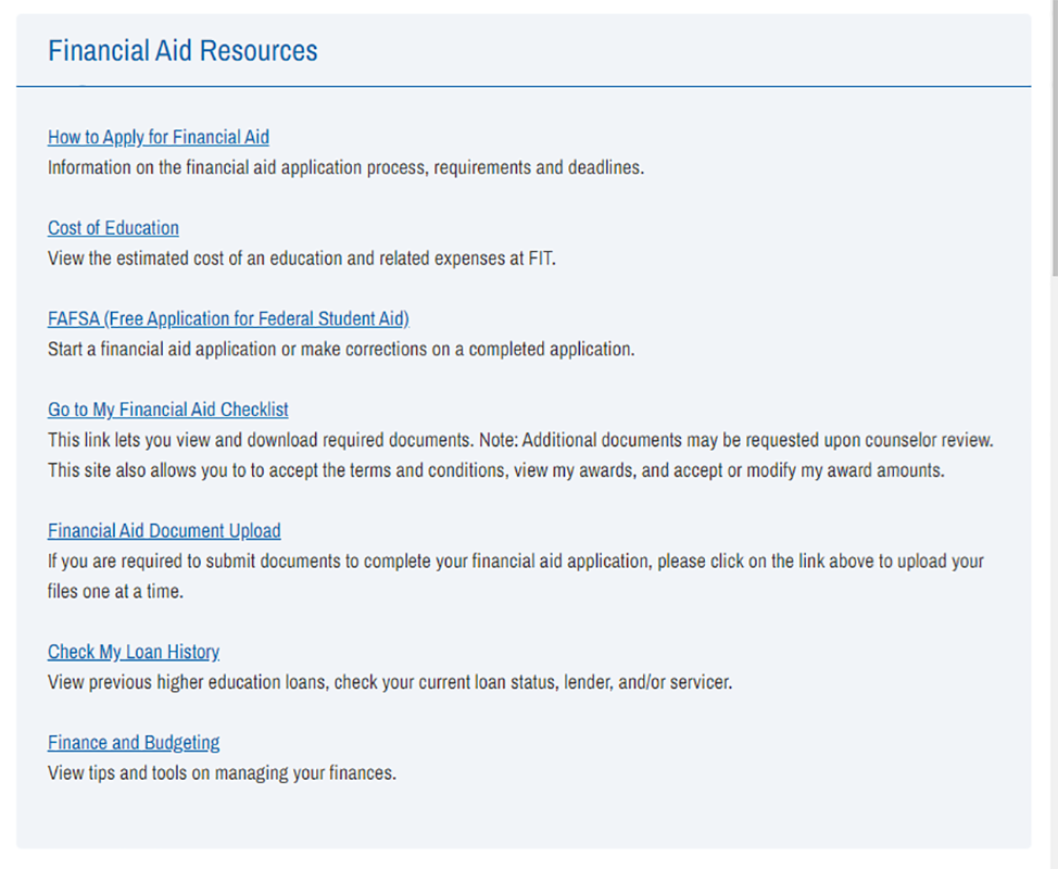 Uploading Financial Aid Documents